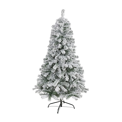 Click here for Nearly Natural Flocked 5 Foot Spruce Christmas Tre... prices