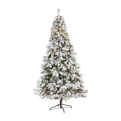 Click here for Nearly Natural Flocked Mountain Faux 8 Foot Pre-Li... prices