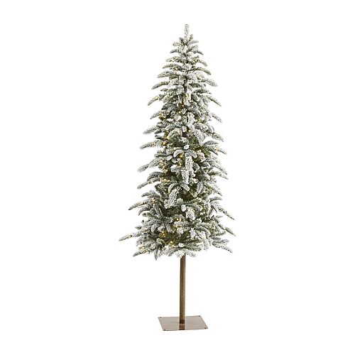 Click here for Nearly Natural Flocked 6 1/2 Foot Pre-Lit Christma... prices