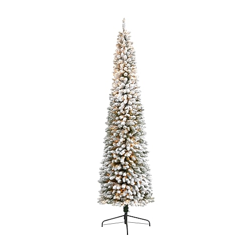Click here for Nearly Natural Flocked Pencil Faux 9 Foot Pre-Lit... prices