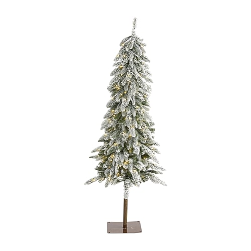 Click here for Nearly Natural Flocked 5 1/2 Foot Pre-Lit Christma... prices