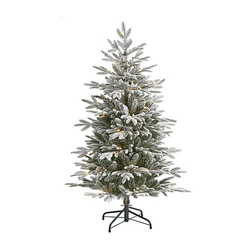 Click here for Nearly Natural Flocked 4 1/2 Foot Pre-Lit Spruce C... prices