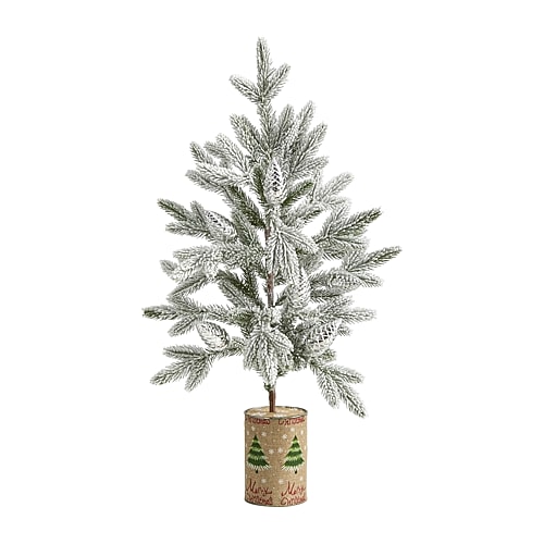 Click here for Nearly Natural Flocked In Planter 2 Foot Christmas... prices