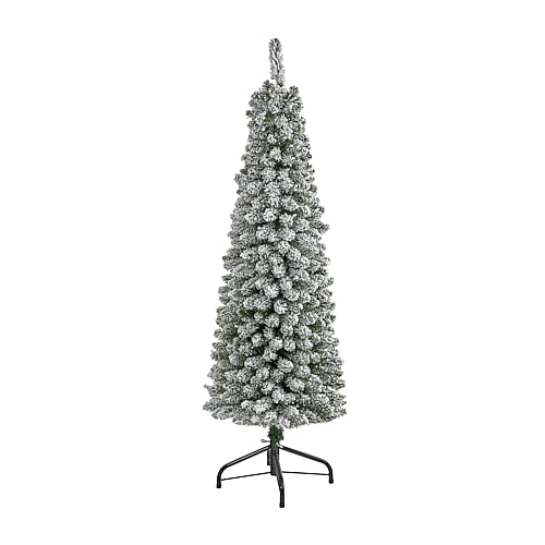 Click here for Nearly Natural Flocked Pencil 5 Foot Christmas Tre... prices