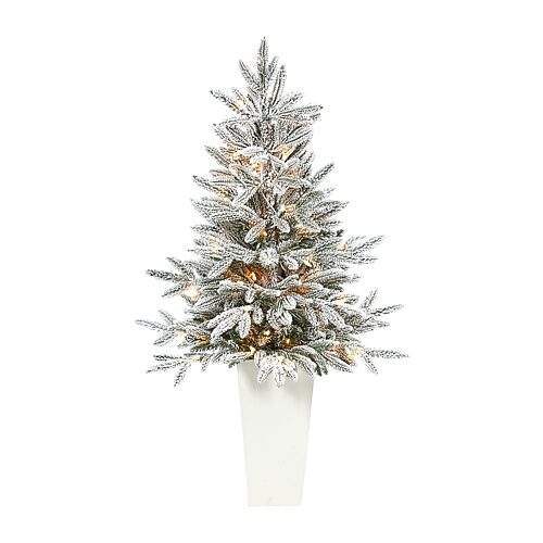 Click here for Nearly Natural Flocked 4 Foot Pre-Lit Spruce Chris... prices