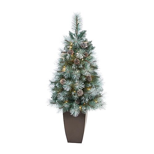 Click here for Nearly Natural Frosted 3 1/2 Foot Pre-Lit Pine Chr... prices
