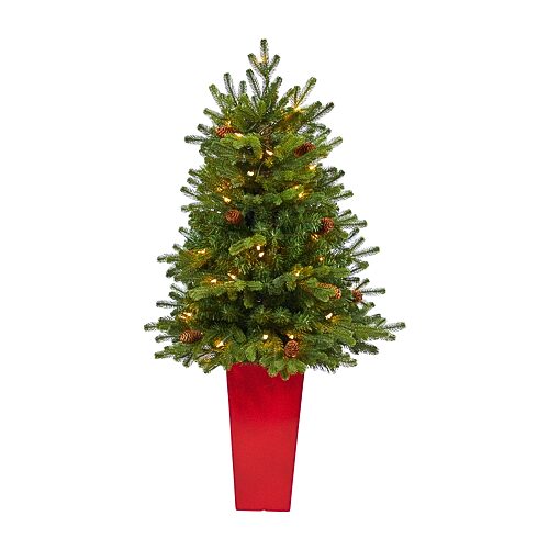 Click here for Nearly Natural Prein Red Planter 3 1/2 Foot Pre-Li... prices