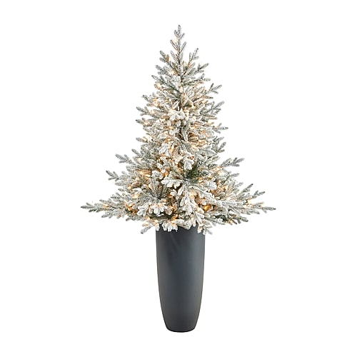Click here for Nearly Natural Flocked Fraser 5 Foot Pre-Lit Fir C... prices
