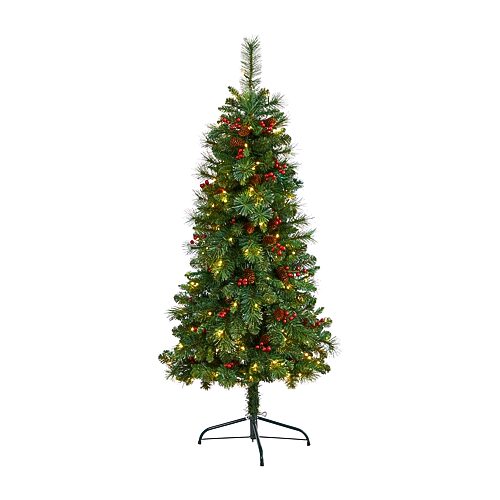Click here for Nearly Natural Flat Back Faux 5 Foot Pre-Lit Pine... prices