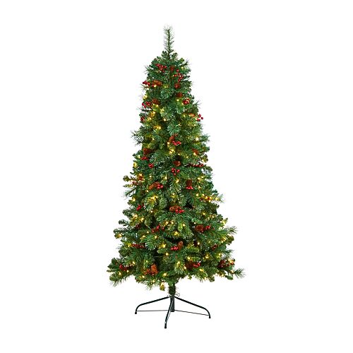 Click here for Nearly Natural Flat Back Faux 6 Foot Pre-Lit Pine... prices