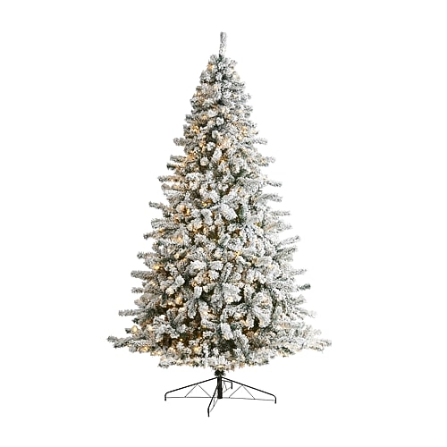 Click here for Nearly Natural Flocked 9 Foot Pre-Lit Spruce Chris... prices