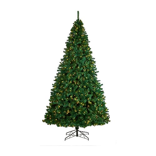 Nearly Natural Faux 10 Foot Pre-Lit Christmas Tree  One Size  Green