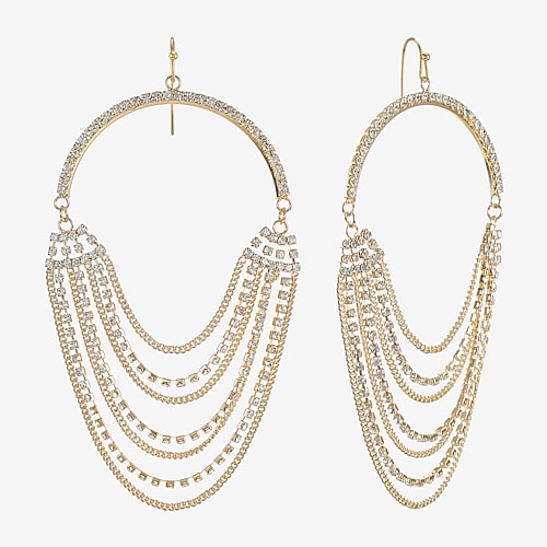 Click here for Bijoux Bar Gold Tone Womens Glass Drop Earrings  O... prices