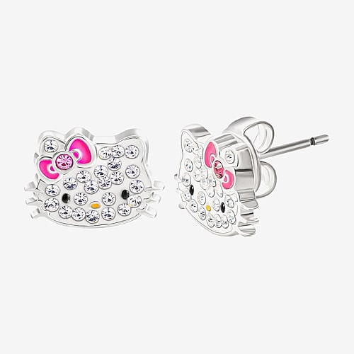 Click here for Crystal 8.6mm Bow Hello Kitty Stud Earrings  One S... prices