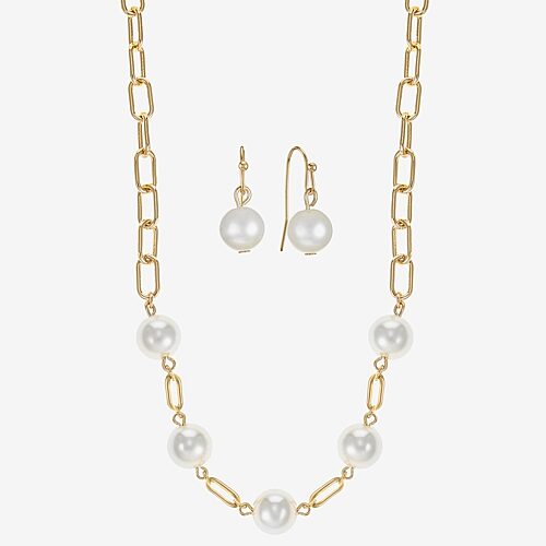 Click here for Liz Claiborne Gold Tone Collar Necklace And Drop E... prices