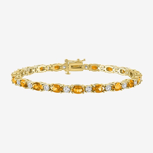 Click here for Gemstone Sterling Silver Oval 7.5 Inch Tennis Brac... prices