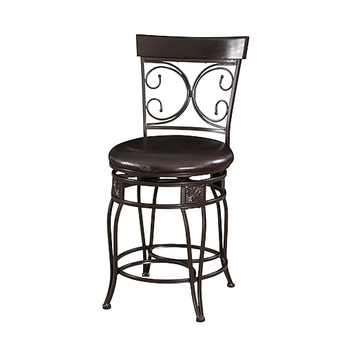 Big and Tall Back to Back Scroll Bar Stool  One Size  Brown