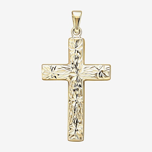 Click here for 14K Yellow Gold Reversible Cross Charm  One Size prices