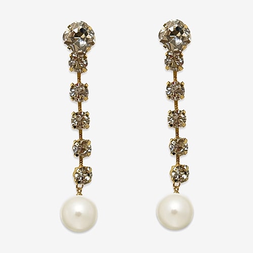 Bijoux Bar Linear Womens Simulated Pearl Drop Earrings  One Size  Yellow