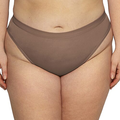 Click here for Curvy Couture Silky Smooth High Cut Thong Panty -... prices