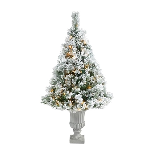 Click here for Nearly Natural Flocked Oregon Faux 5 Foot Pre-Lit... prices