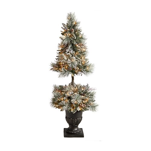 Click here for Nearly Natural Flocked Faux Porch 5 Foot Pre-Lit C... prices