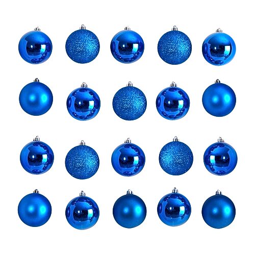 Holiday Christmas 20 Piece Shatterproof Ornament Set  3 - Blue