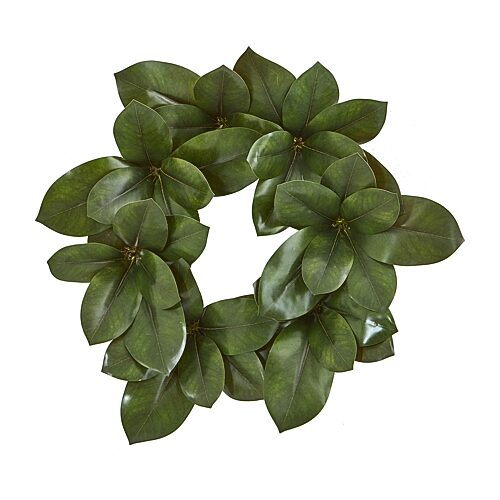 Click here for Nearly Natural 22in Magnla Leaf Wreath  One Size... prices