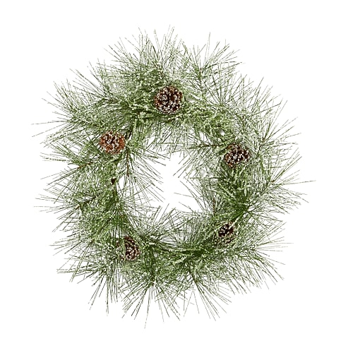 Click here for Nearly Natural Iced Pine Artificial Wreath  One Si... prices