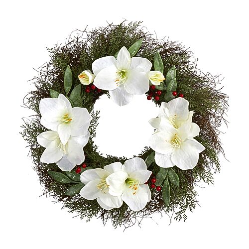 Click here for Nearly Natural Artificial Cedar Wreath  One Size... prices