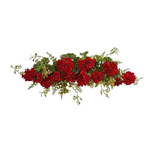 Nearly Natural 32 Geranium & Berry Swag - Red