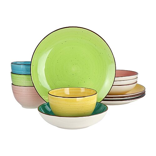 Click here for Elama Hudson 12 Piece Double Bowl Stoneware Dinner... prices