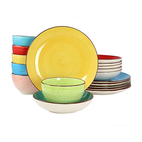 Click here for Elama Sebastian 18 Piece Double Bowl Stoneware Din... prices