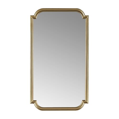 Madison Park 38 Adelaide Gold Scalloped Wood Wall Mount Rectangular Wall Mirror  One Size  Yellow