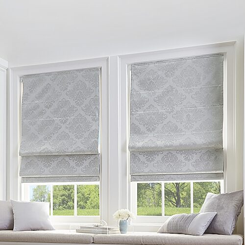 Damask 23 Window Shade - Silver