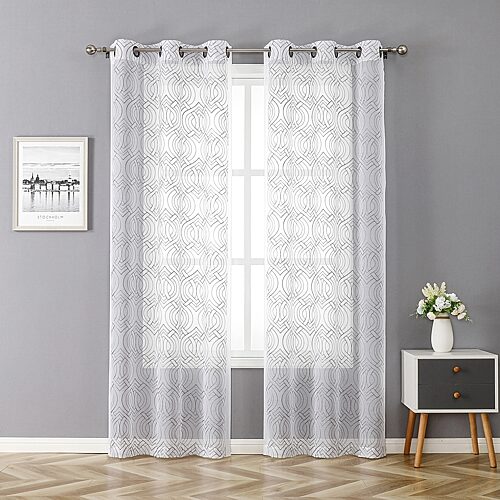 Click here for Regal Home Willa Grommet Top Embroidered Sheer Set... prices