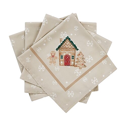Click here for Avanti Gingerbread Village Napkins  Set of 4 - Mul... prices