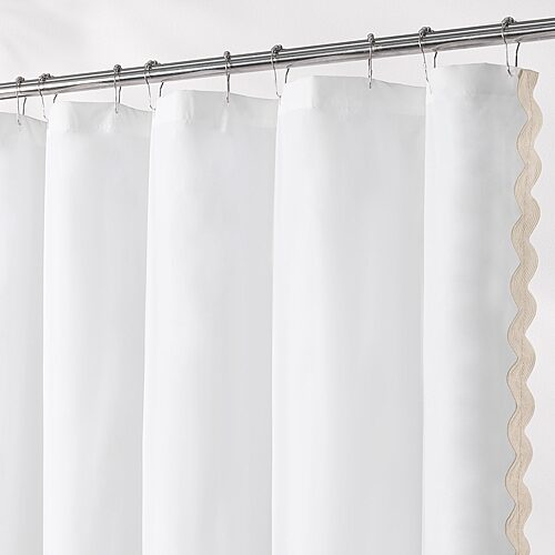 Click here for Awesome Home Scalloped Woven Fabric Shower Curtain... prices