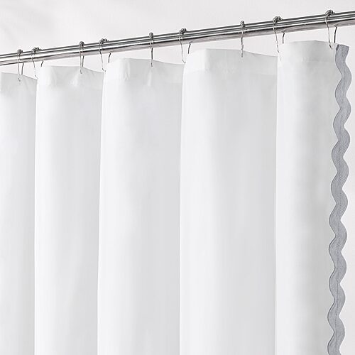 Click here for Awesome Home Scalloped Woven Fabric Shower Curtain... prices