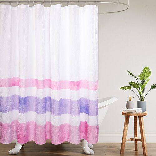 Click here for Awesome Home Crinkle Stripe Recycled Shower Curtai... prices