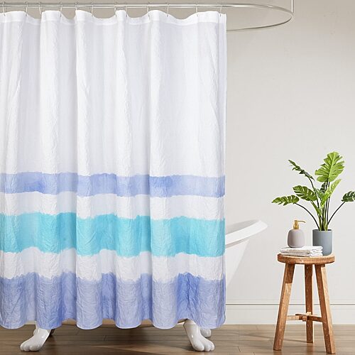 Click here for Awesome Home Crinkle Stripe Recycled Shower Curtai... prices