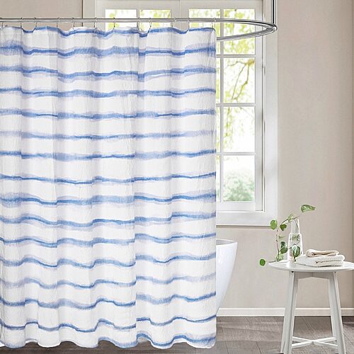 Click here for Awesome Home Wavy Stripe Recycled Shower Curtain... prices