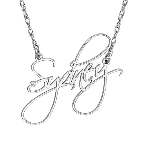 Click here for New White Diamond Accent Name Necklaces  One Size... prices