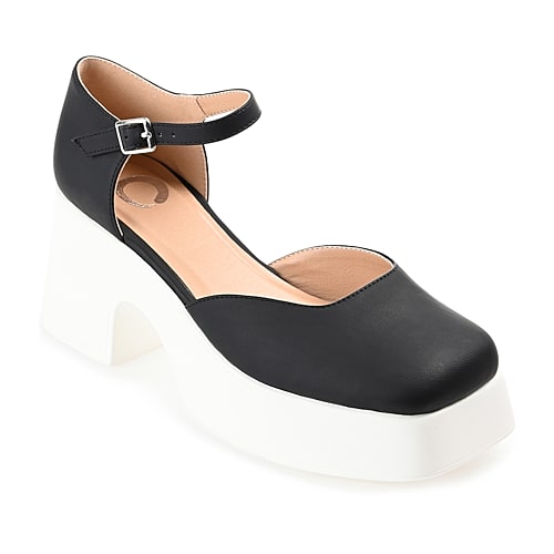 Journee Collection Womens Lizza Platform Block Heel Pumps - Black