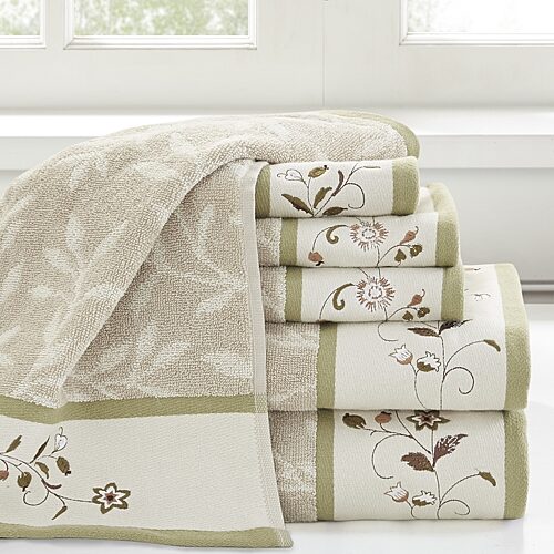 Click here for Madison Park Cotton 6-Pc. Embroidered Serene Jacqu... prices