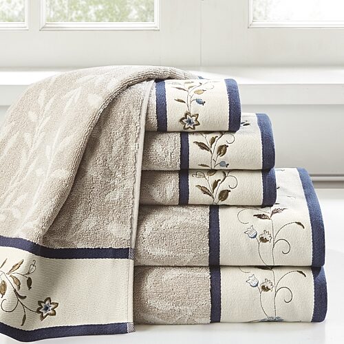 Click here for Madison Park Cotton 6-Pc. Embroidered Serene Jacqu... prices