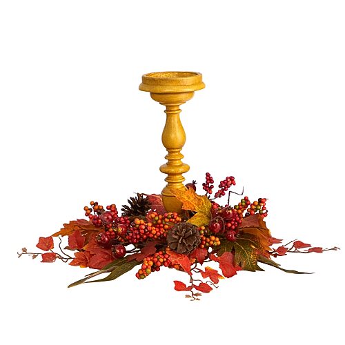 Click here for Nearly Natural 15 Harvest Arrangement Candle Holde... prices