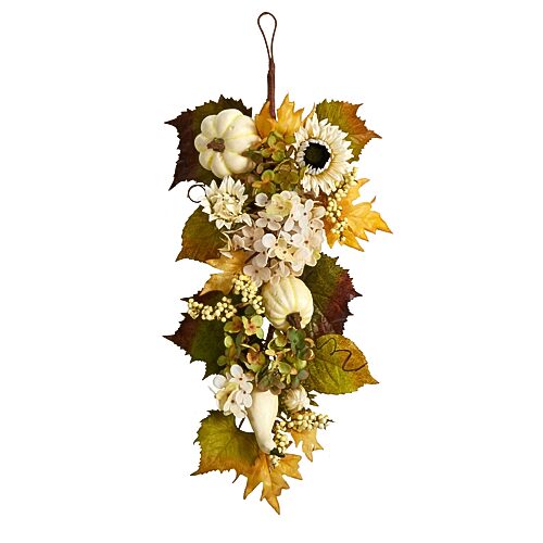 Click here for Nearly Natural 33IN Faux Autumn Teardrop Swag  One... prices