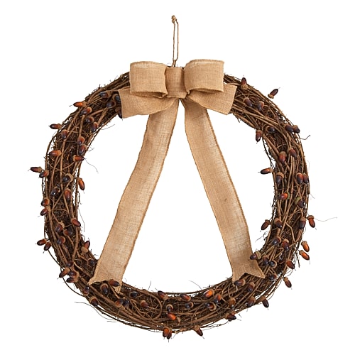 Click here for Nearly Natural 30 Fall Acorn And Bow Autumn Wreath... prices