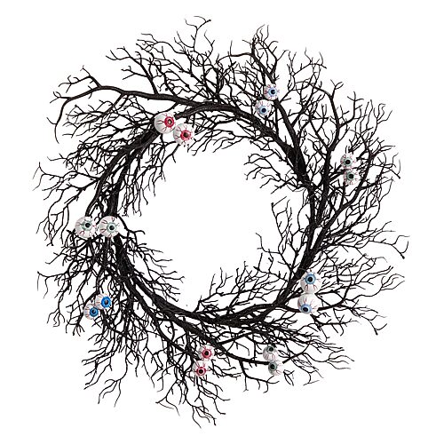 Click here for Nearly Natural 30 Halloween Gazing Eyeballs Wreath... prices